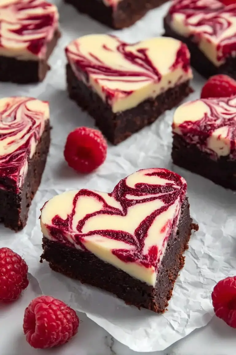 Raspberry Cream Cheese Heart Brownies - Irresistible Valentine Dessert