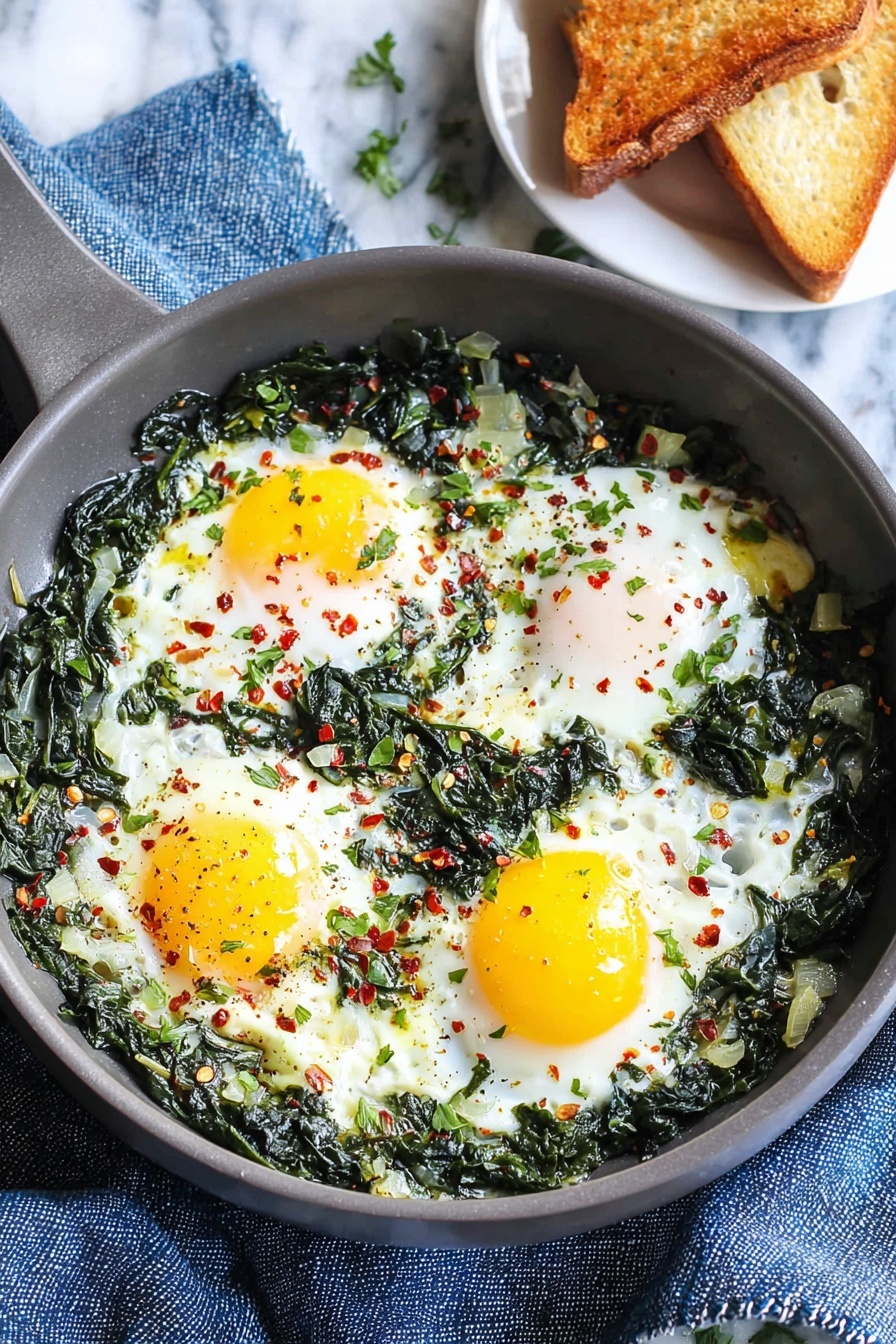 Creamy Spinach and Egg Skillet: Quick & Healthy Breakfast
